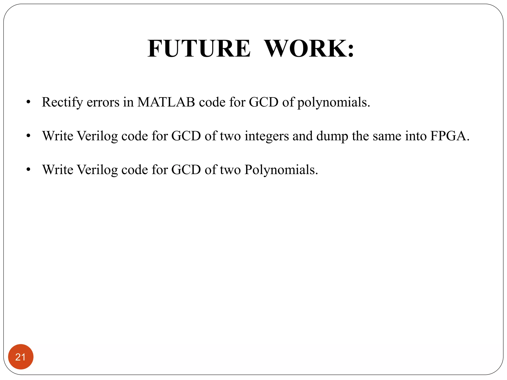 Eucledian algorithm for gcd of integers and polynomials | PPTX