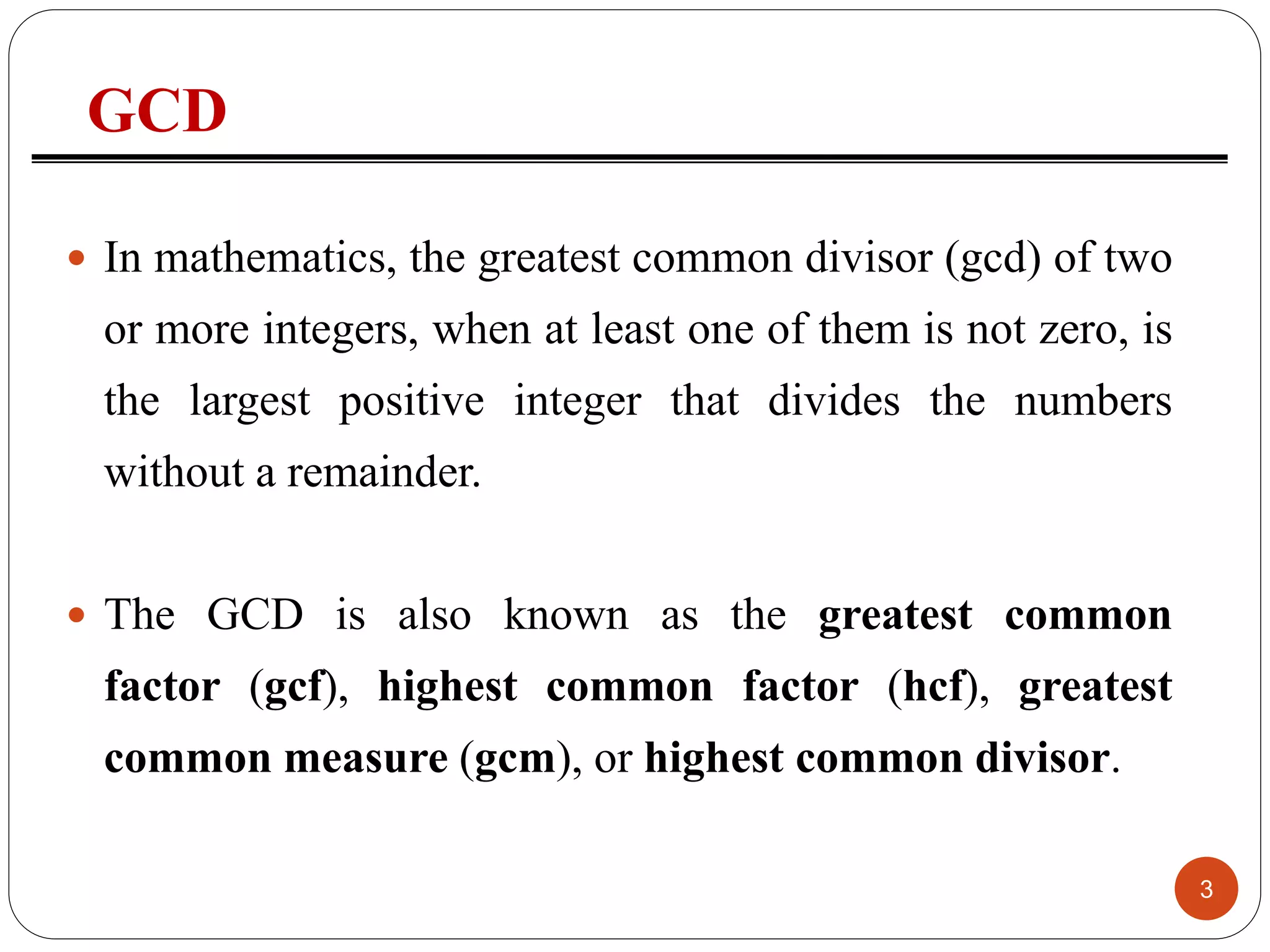 Eucledian Algorithm For Gcd Of Integers And Polynomials Pptx Computing Technology And Computing