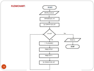 Eucledian algorithm for gcd of integers and polynomials | PPTX