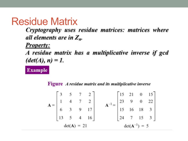 Euclid algorithm and congruence matrix | PPTX