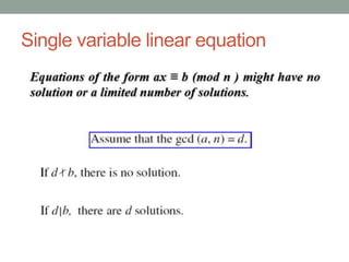 Euclid algorithm and congruence matrix | PPTX