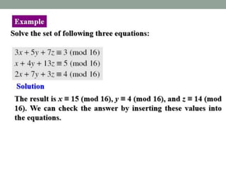 Euclid algorithm and congruence matrix | PPTX