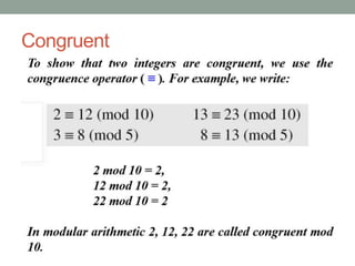 Euclid algorithm and congruence matrix | PPTX