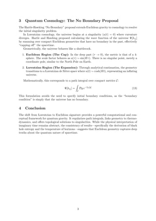 Applications of Euclidean Quantum Gravity | PDF