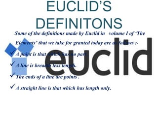 introduction to euclid geometry | PPTX