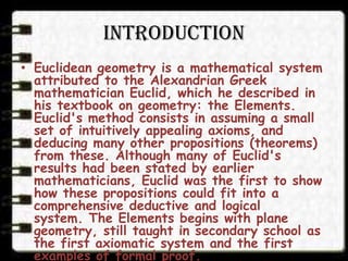 Euclid geometry | PPTX | Physics | Science