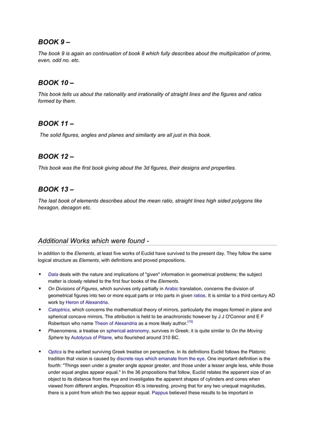 Euclid life history | DOCX | Geography | Science