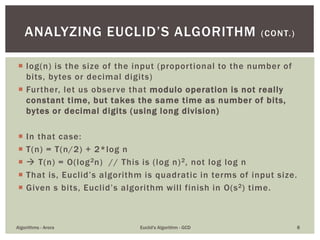 Euclid's Algorithm for Greatest Common Divisor - Time Complexity ...