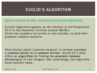 Euclid's Algorithm for Greatest Common Divisor - Time Complexity ...