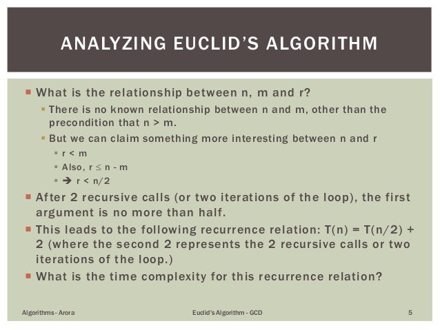 Euclid S Algorithm For Greatest Common Divisor Time Complexity Anal…