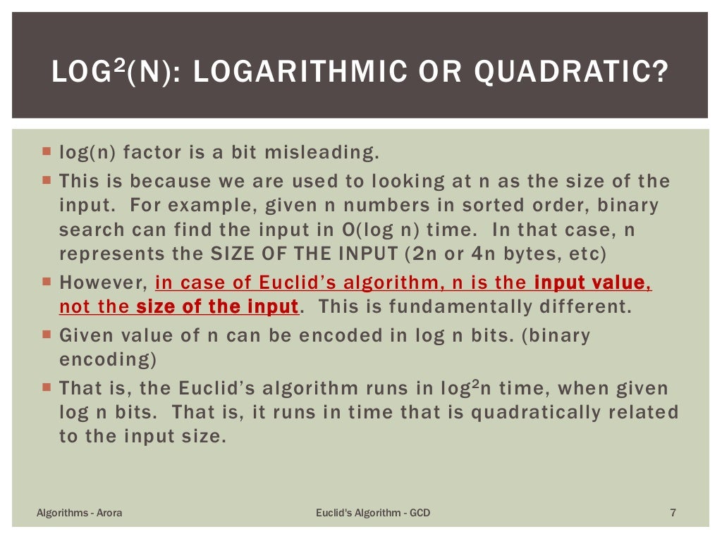 Euclid's Algorithm for Greatest Common Divisor - Time Complexity Anal…