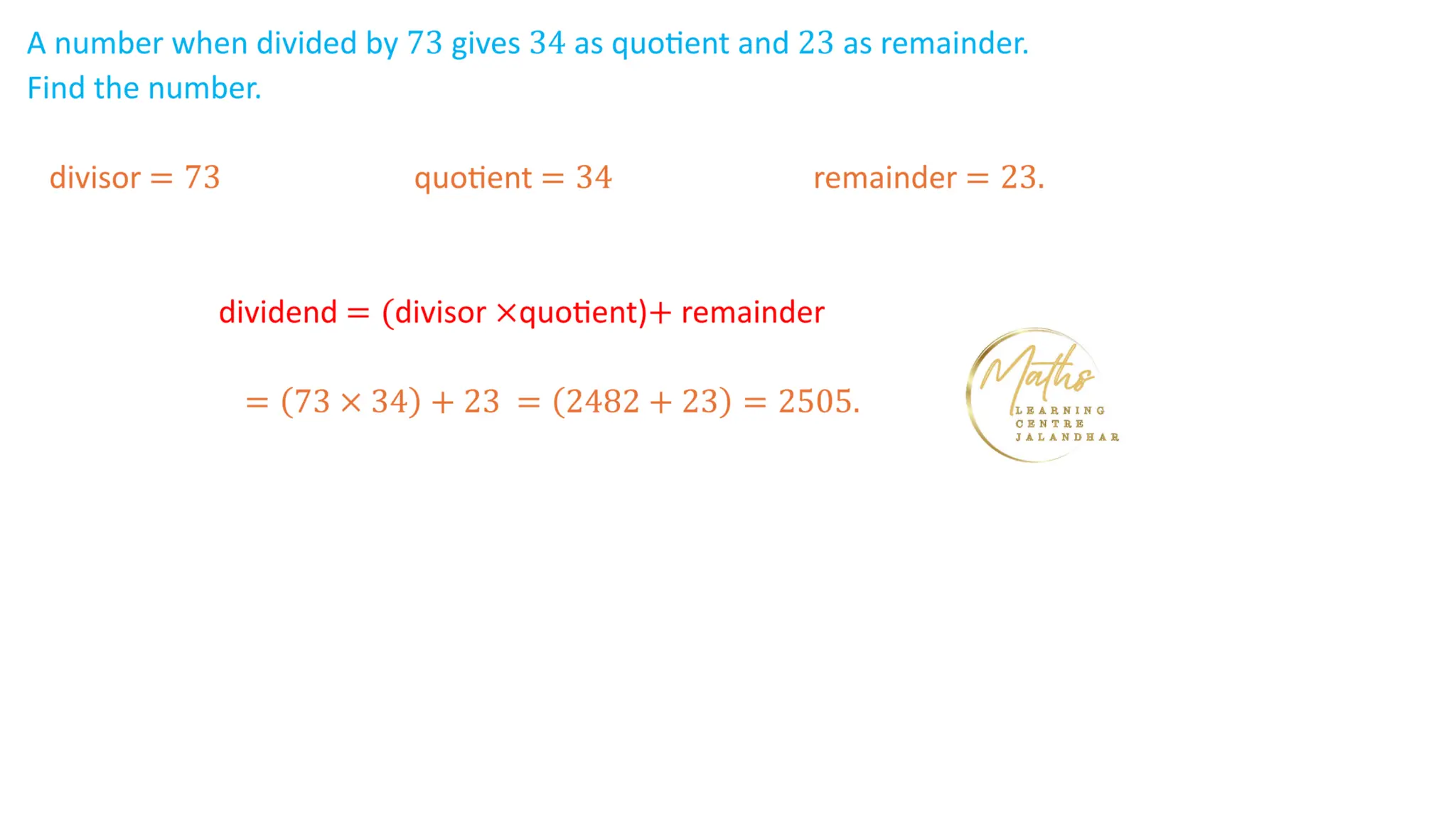 Euclid's Division Lemma (Divisibility, number system) | PPT