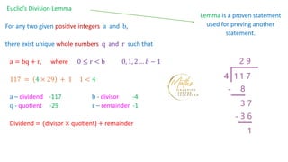 Euclid's Division Lemma (Divisibility, number system) | PPT