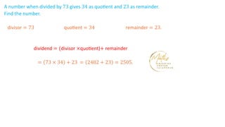Euclid's Division Lemma (Divisibility, number system) | PPT