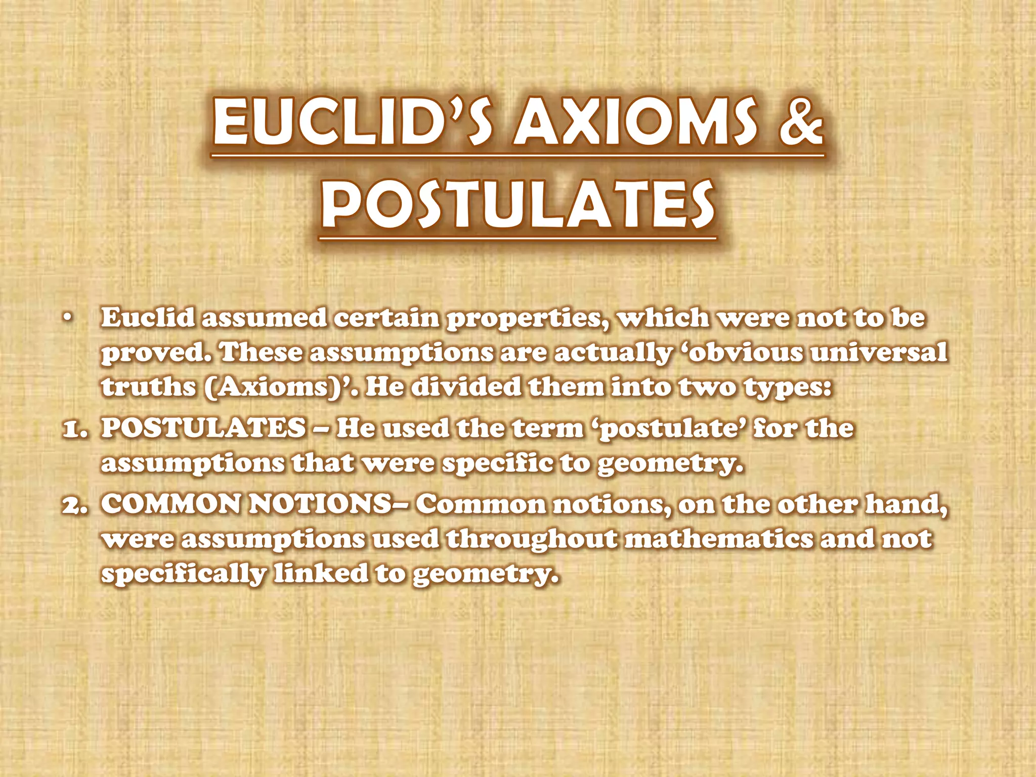 Euclids geometry | PPTX