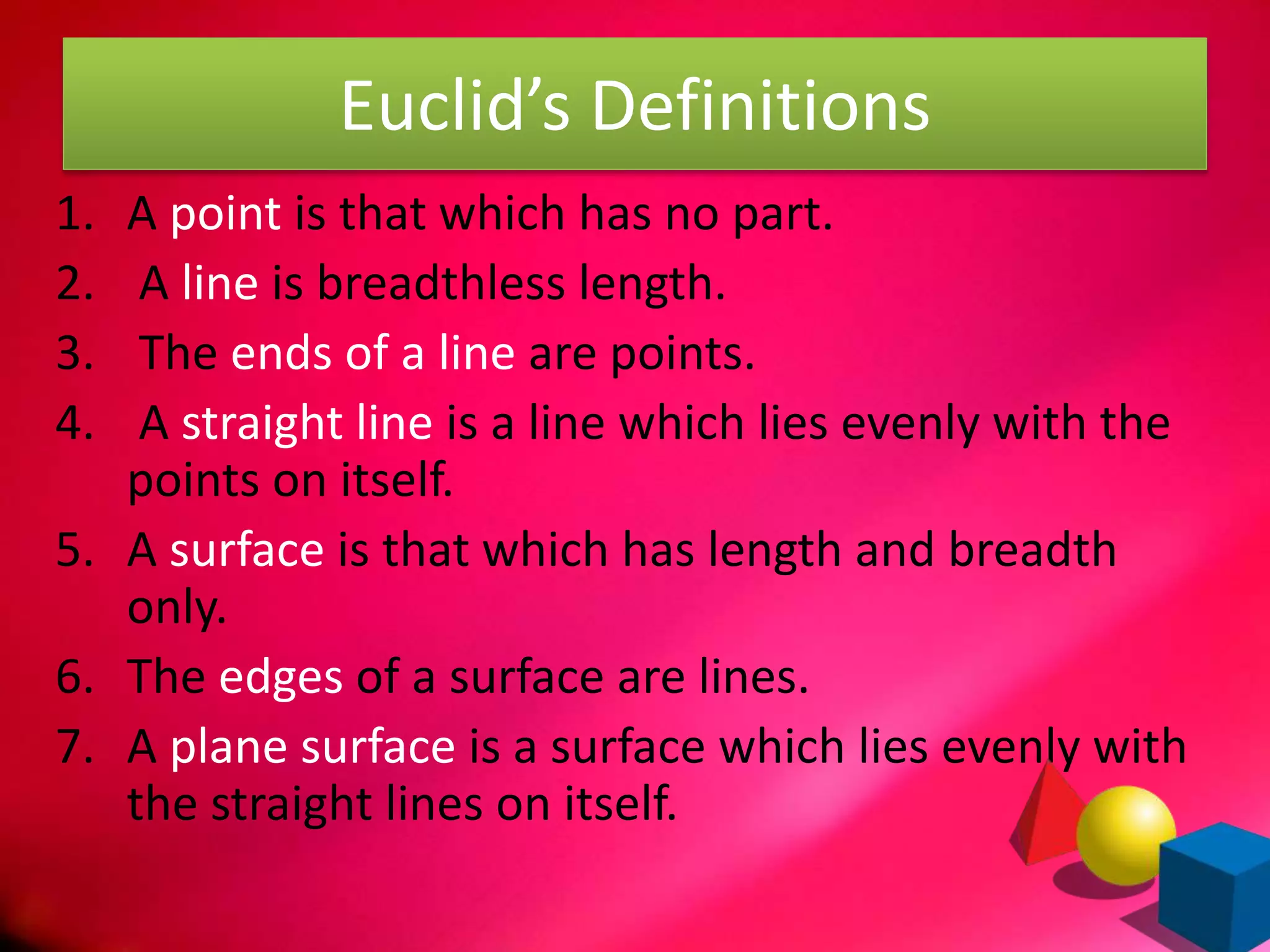 Euclids geometry class 9 cbse | PPTX