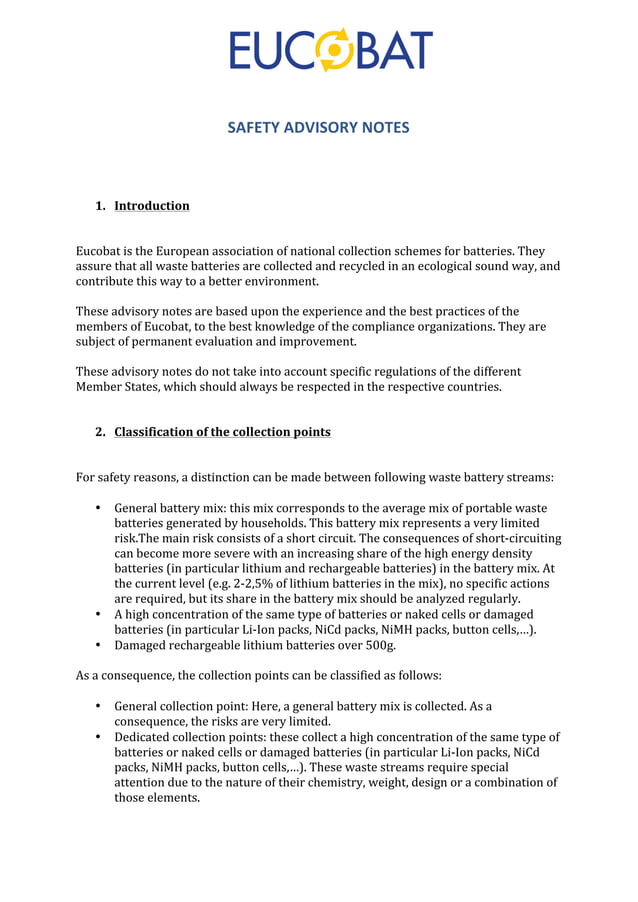 Safety Advisory Notes | PDF