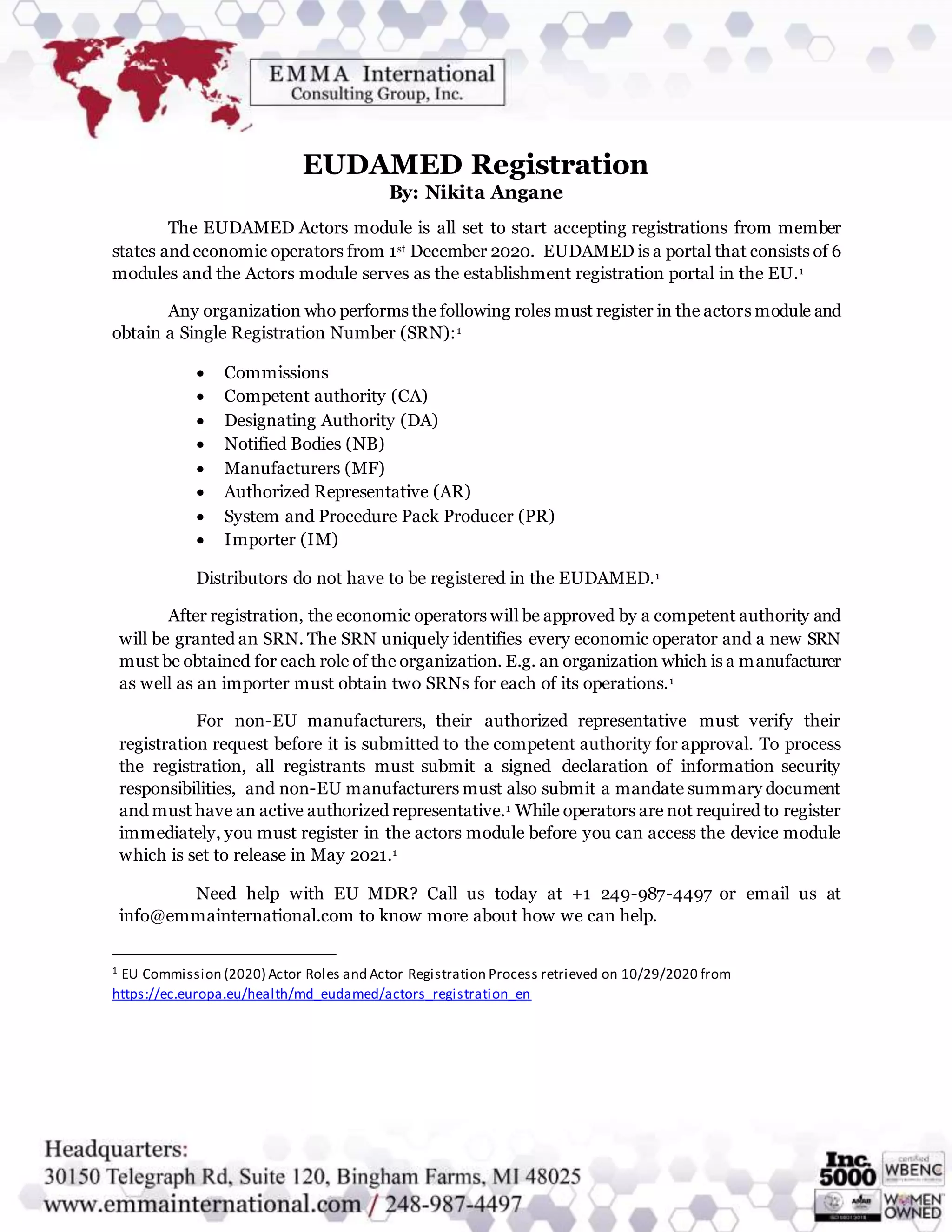 EUDAMED Registration | DOCX