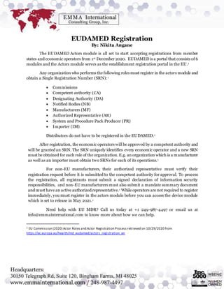 EUDAMED Registration | PDF