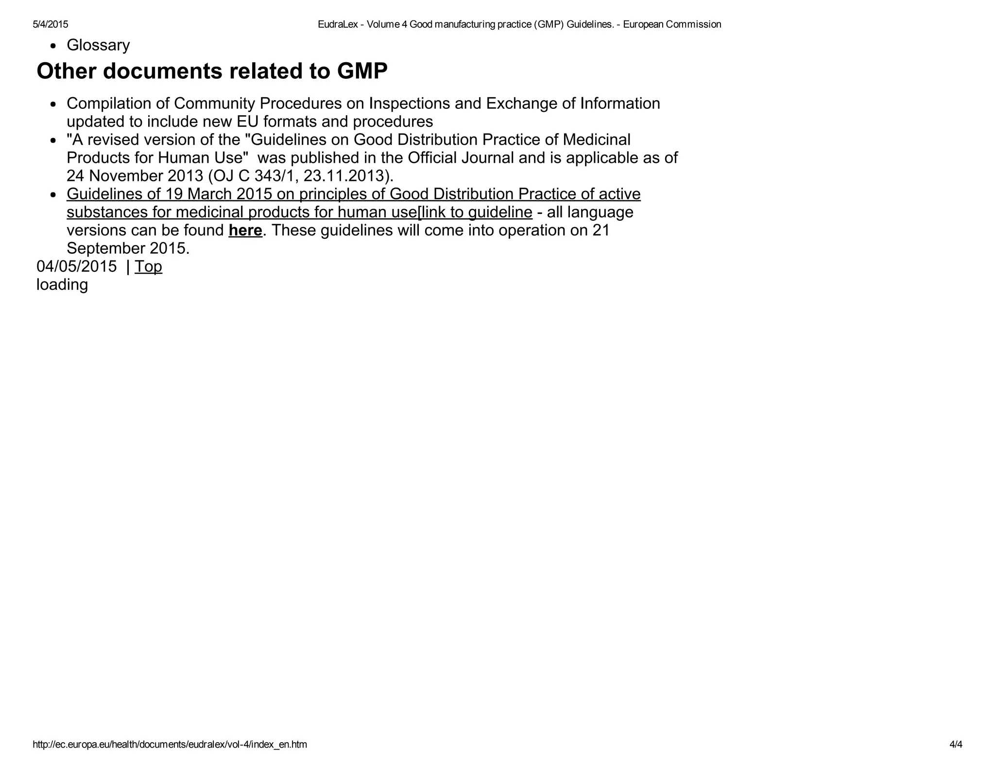 Eudra lex volume 4 good manufacturing practice (gmp) guidelines | PDF