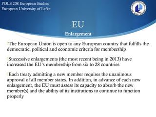 Eu Enlargement & What does the EU do | PPT