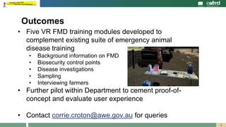 OS20 - Virtual Reality Technology to Support FMD Training - Corrie Croton | PPTX