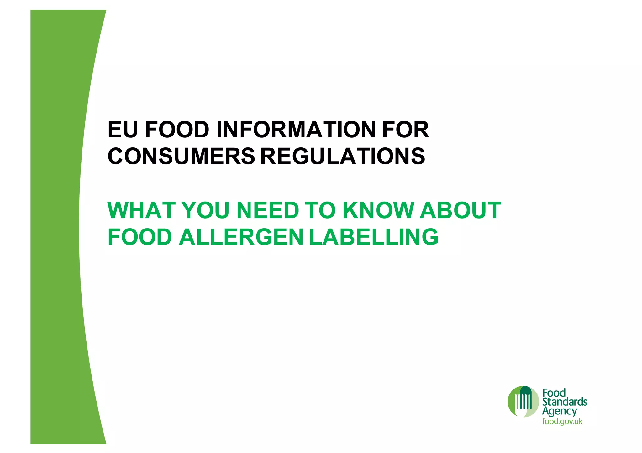 EU Food Regulations Food Allergen Labelling | PDF