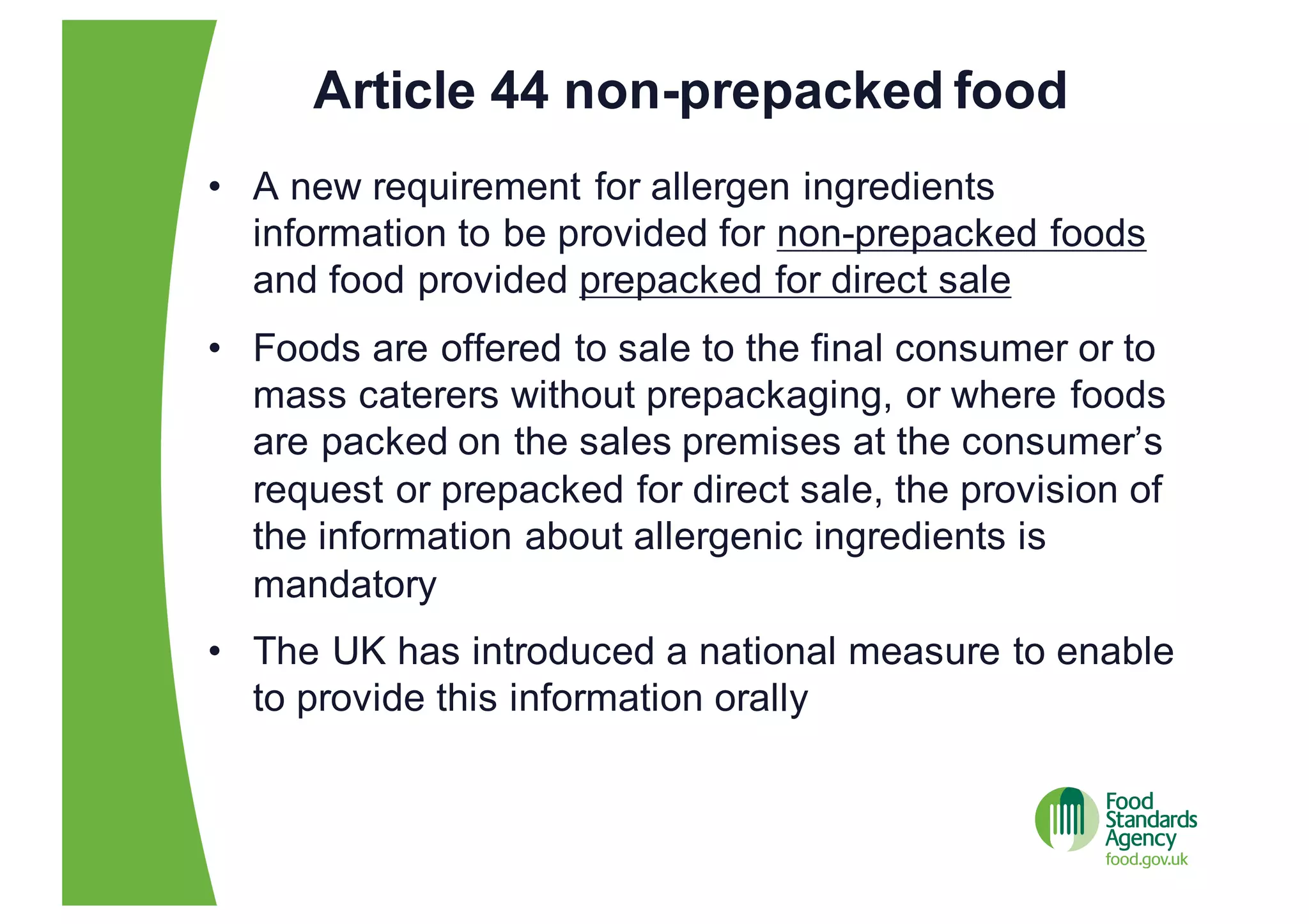EU Food Regulations Food Allergen Labelling | PDF