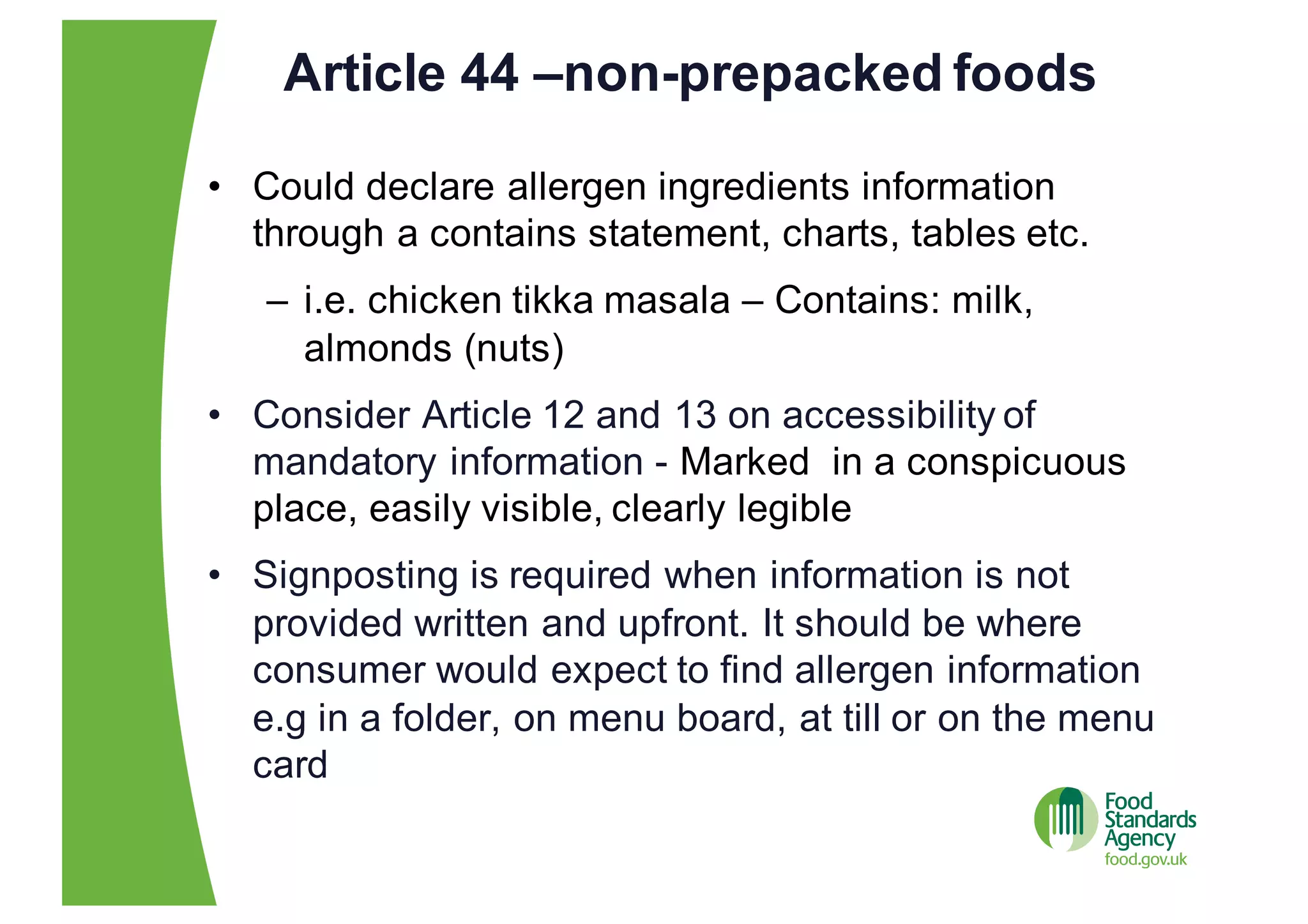 EU Food Regulations Food Allergen Labelling | PDF