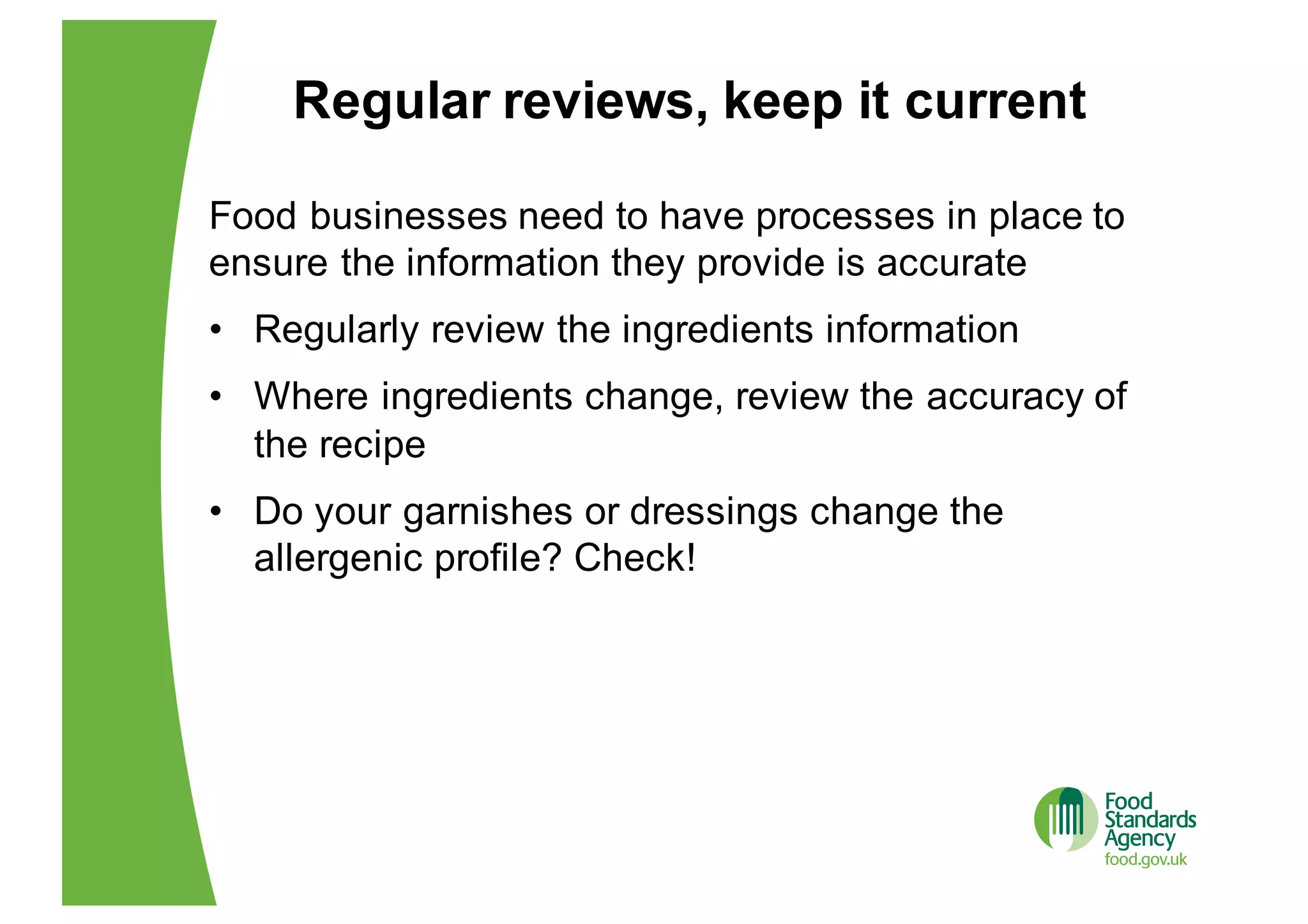 EU Food Regulations Food Allergen Labelling | PDF