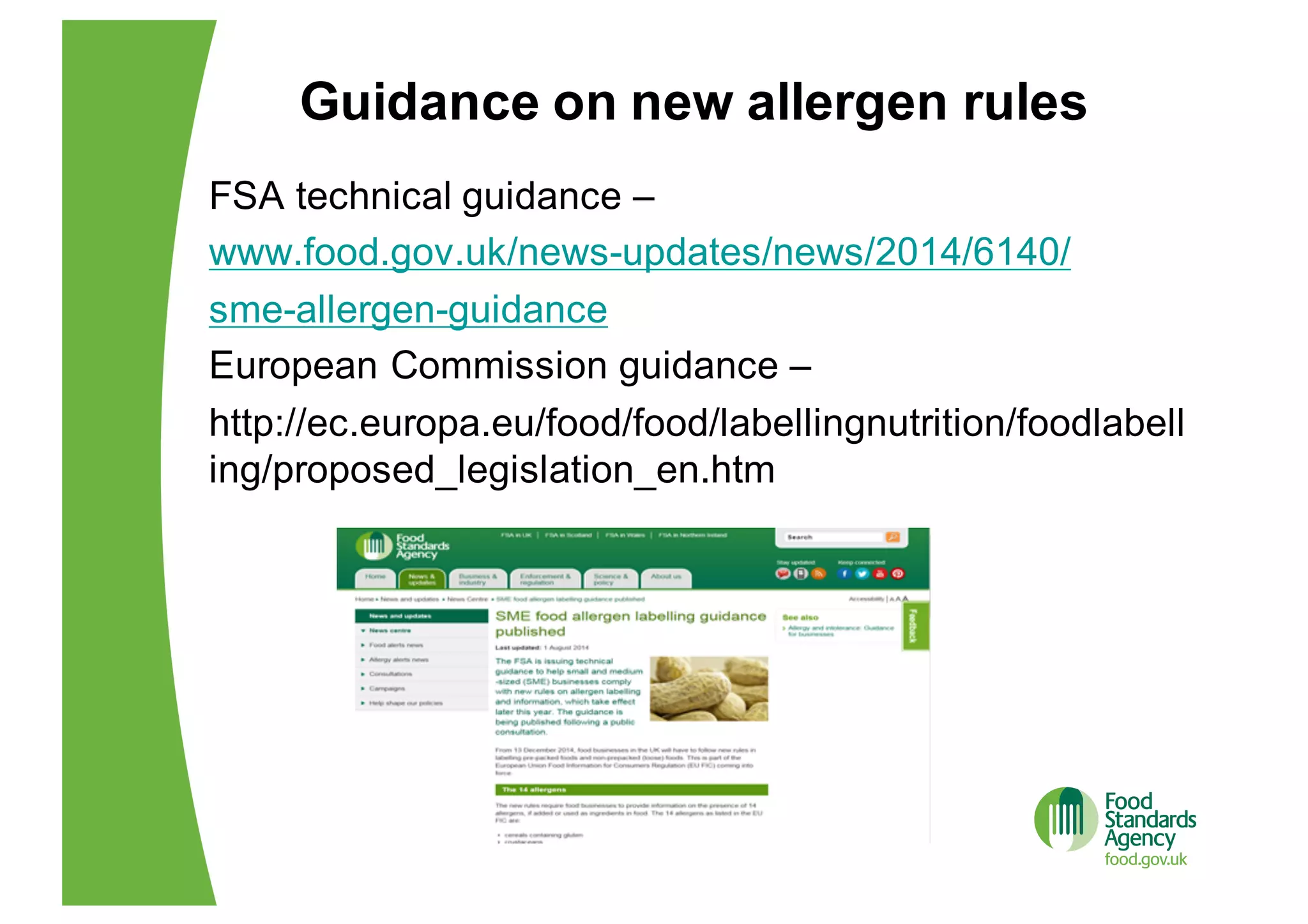 EU Food Regulations Food Allergen Labelling | PDF