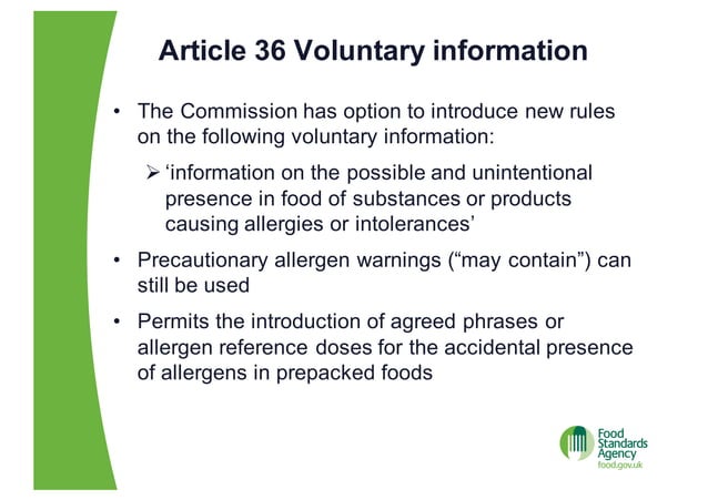 EU Food Regulations Food Allergen Labelling | PDF | Allergies ...