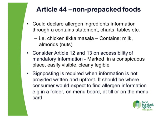 EU Food Regulations Food Allergen Labelling | PDF | Allergies ...