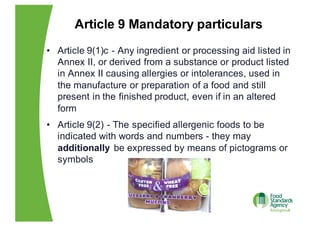 EU Food Regulations Food Allergen Labelling | PDF