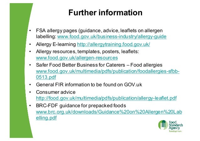 EU Food Regulations Food Allergen Labelling