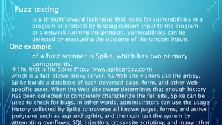 scanning and analysis tools Fuzz testing | PPTX