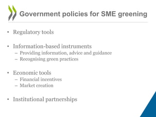 Policy Instruments to Promote Better Enviromental Performance | PPT