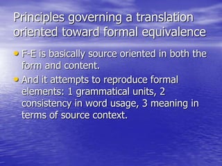 Eugene nida Principles of Correspondence | PPT