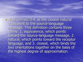 Eugene nida Principles of Correspondence | PPT