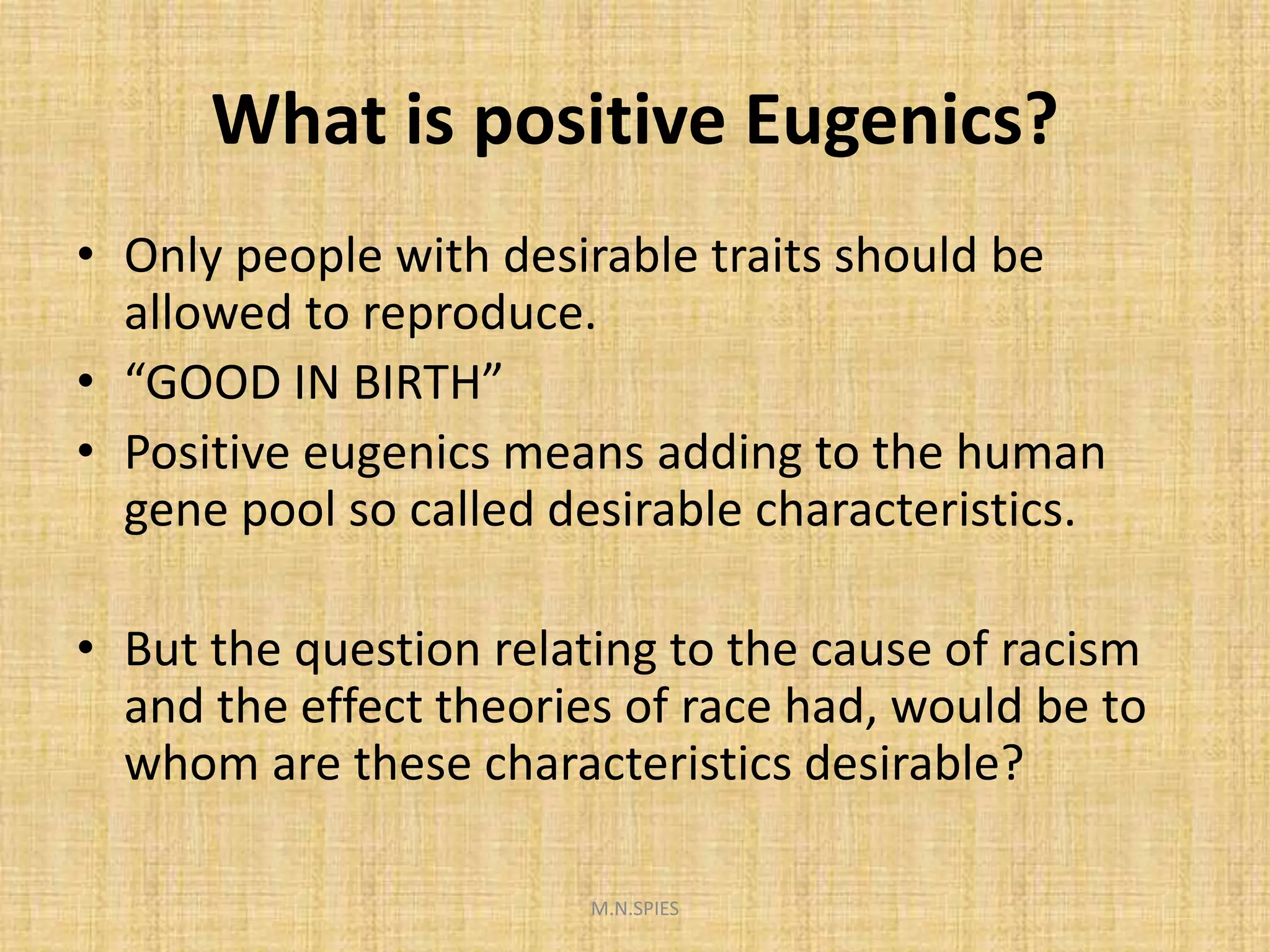 Eugenics slides grade 11 – topic 3 | PPTX