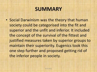 Eugenics slides grade 11 – topic 3 | PPTX