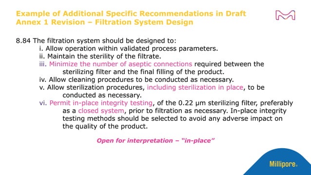 EU GMP Annex 1 – Implications on Filtration and Single Use Technology by Somasudaram and Simone ...