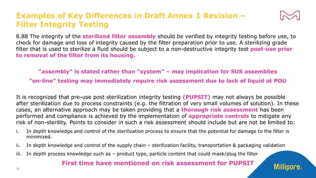 EU GMP Annex 1 – Implications on Filtration and Single Use Technology by Somasudaram and Simone ...