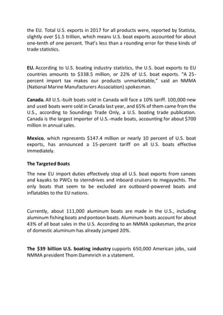 Eu hits us made boats with 25% tariff | PDF