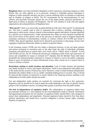 Eu human rights guidelines on freedom of expression online and offline ...