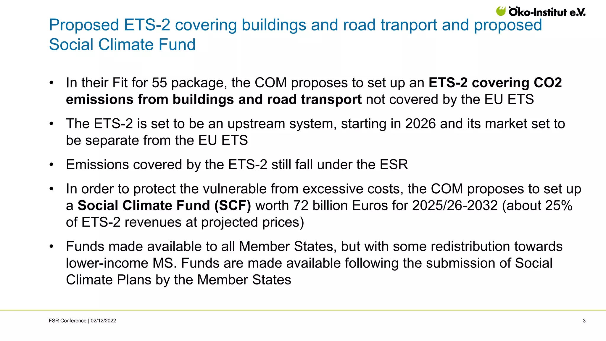 An ETS-2 for buildings and road transport: Impacts, vulnerabilities and ...