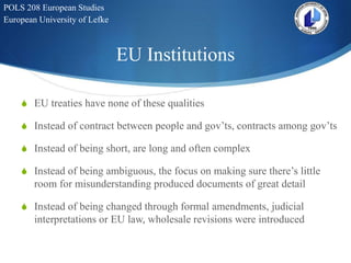EU Insitutions Part I | PPT