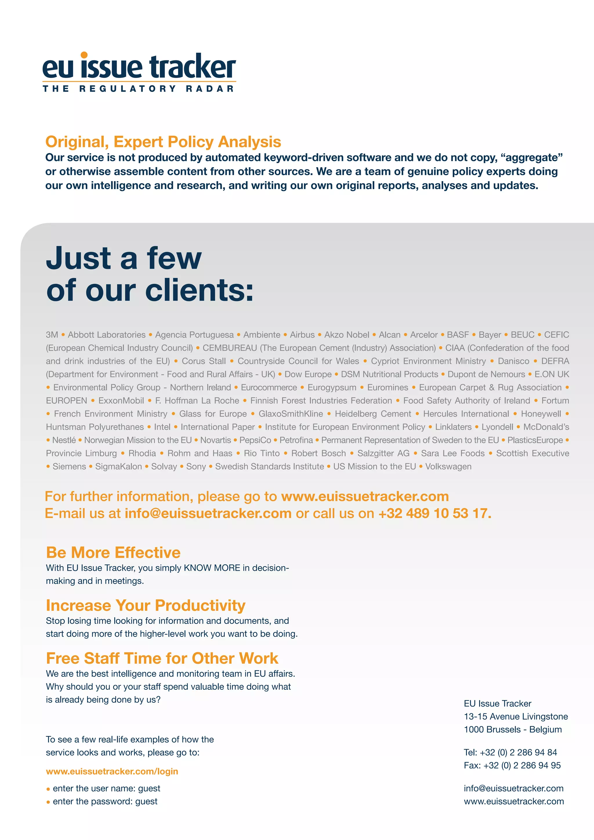 EU Issue Tracker Brochure | PDF