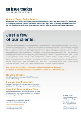 EU Issue Tracker Brochure | PDF