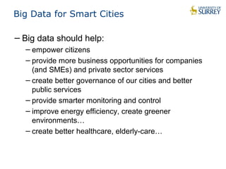 Large scale data analytics for smart cities and related use cases | PPT ...